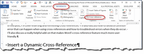 Harnessing the Power of Microsoft Word, Part 6: Inserting Dynamic Cross ...