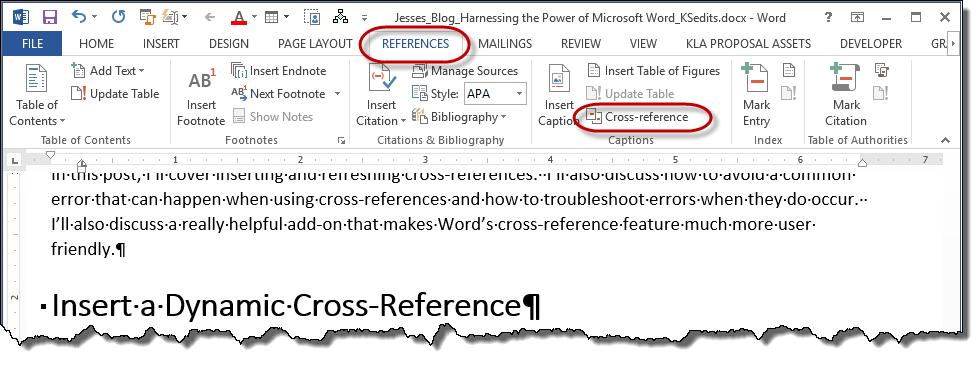 Harnessing The Power Of Microsoft Word Part 6 Inserting Dynamic Cross 